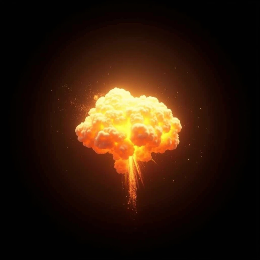 Single and waxing explosion effect, Super realistic, Side view - SeaArt AI