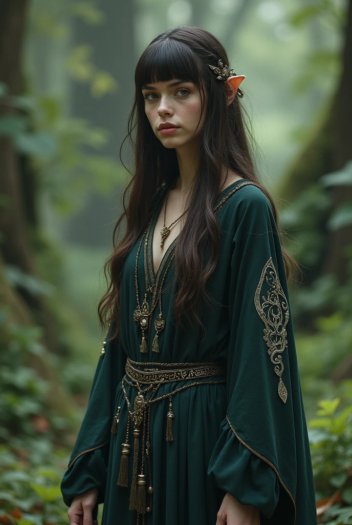 DND CHARACTER GREEK FEMALE DRUID ELF WITH STRAIGHT DARK BROWN HAIR WITH ...