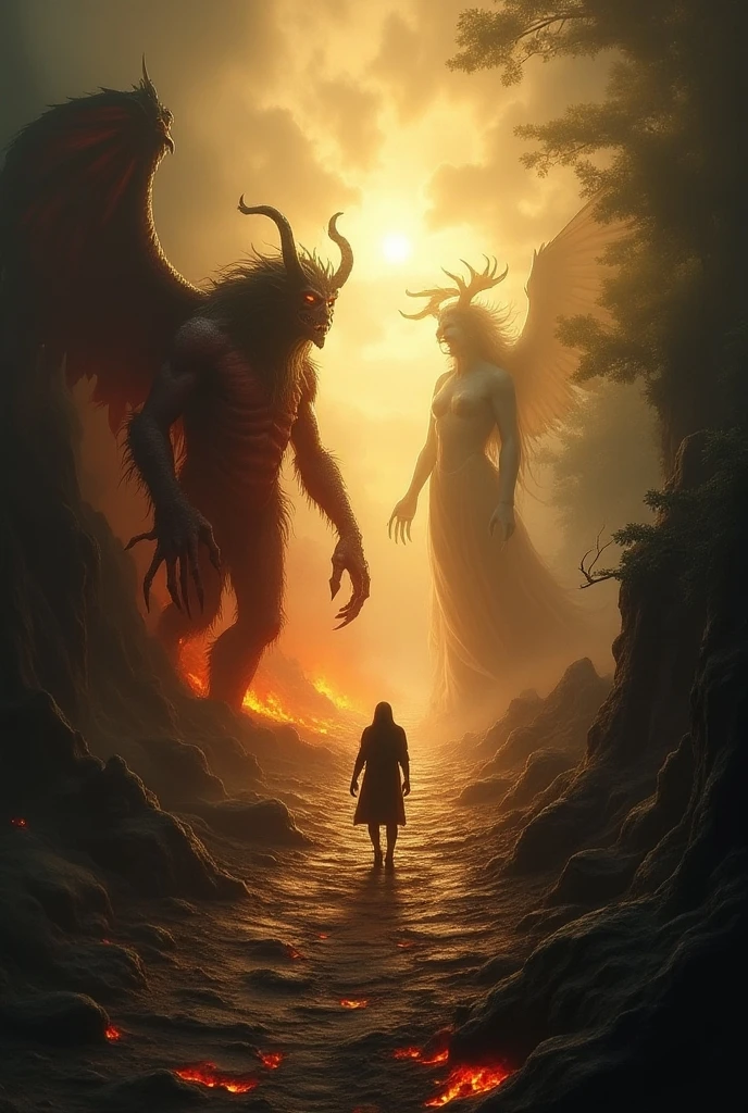 Path to Hell vs Path to Heaven. - SeaArt AI