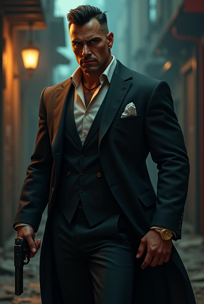 A handsome gangster man - SeaArt AI