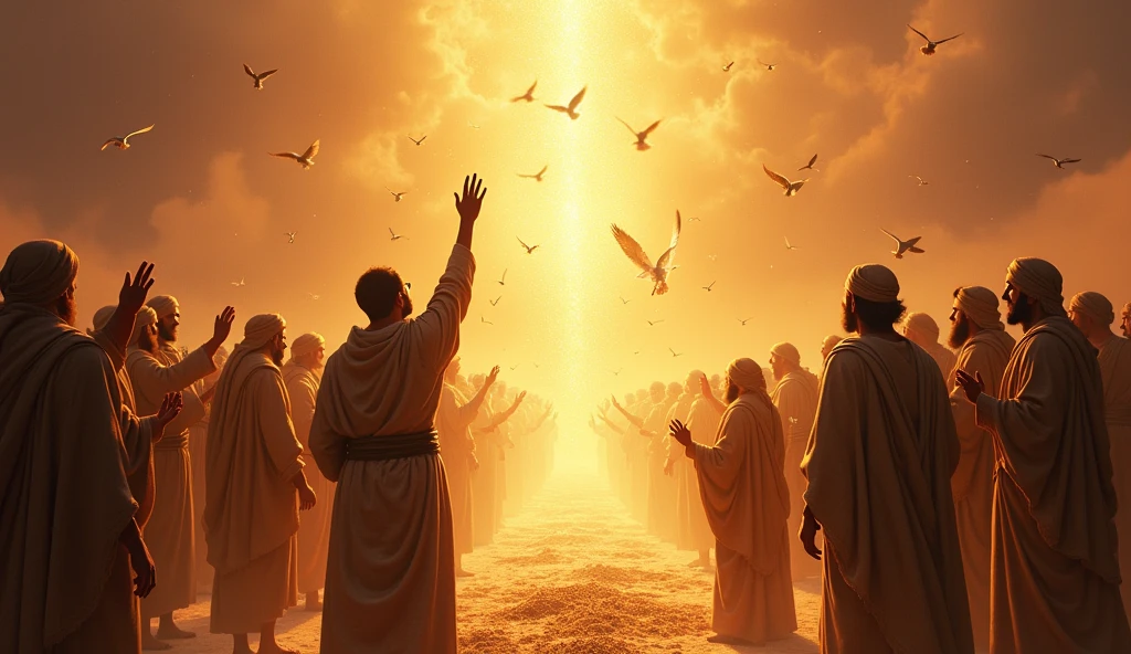 "An artistic portrayal of Allah's blessings upon the Israelites - SeaArt AI