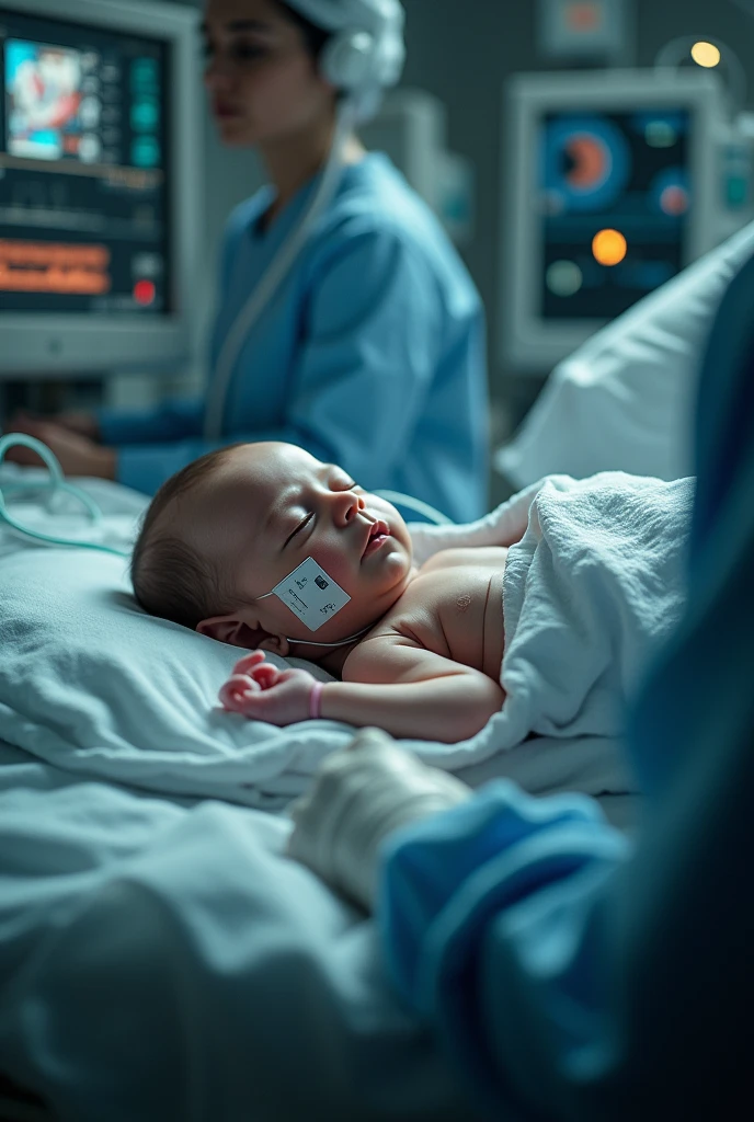Intubated baby in intensive care - SeaArt AI
