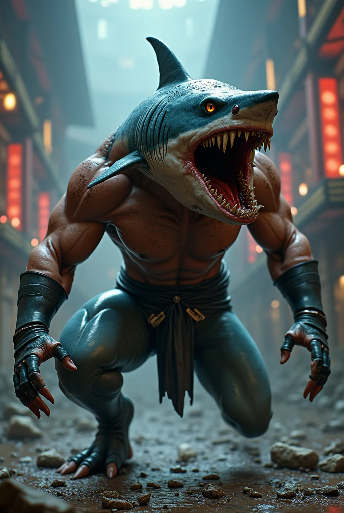 Shark fusion jhony cage mortal kombat - SeaArt AI