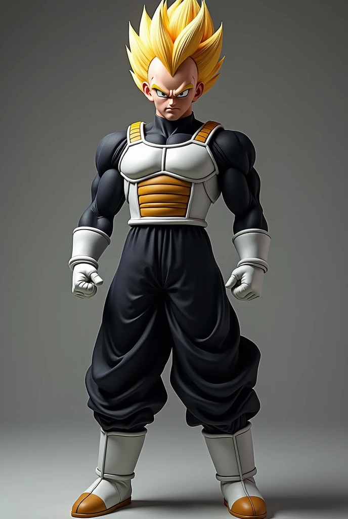 Vegeta character that is hyper realistic with luxury of details but ...