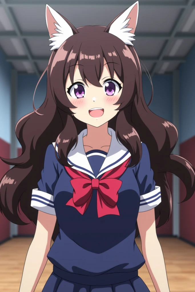 SCREENSHOT OF MY HERO ACADEMIA . wavy-haired girl, uniform and dark ...