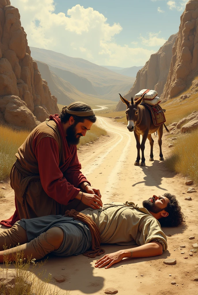 A heartfelt depiction of the parable of the Good Samaritan. In the ...