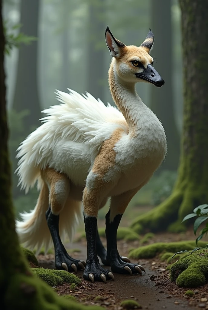 A cross between Cygnus buccinator+Felis silvestris - SeaArt AI