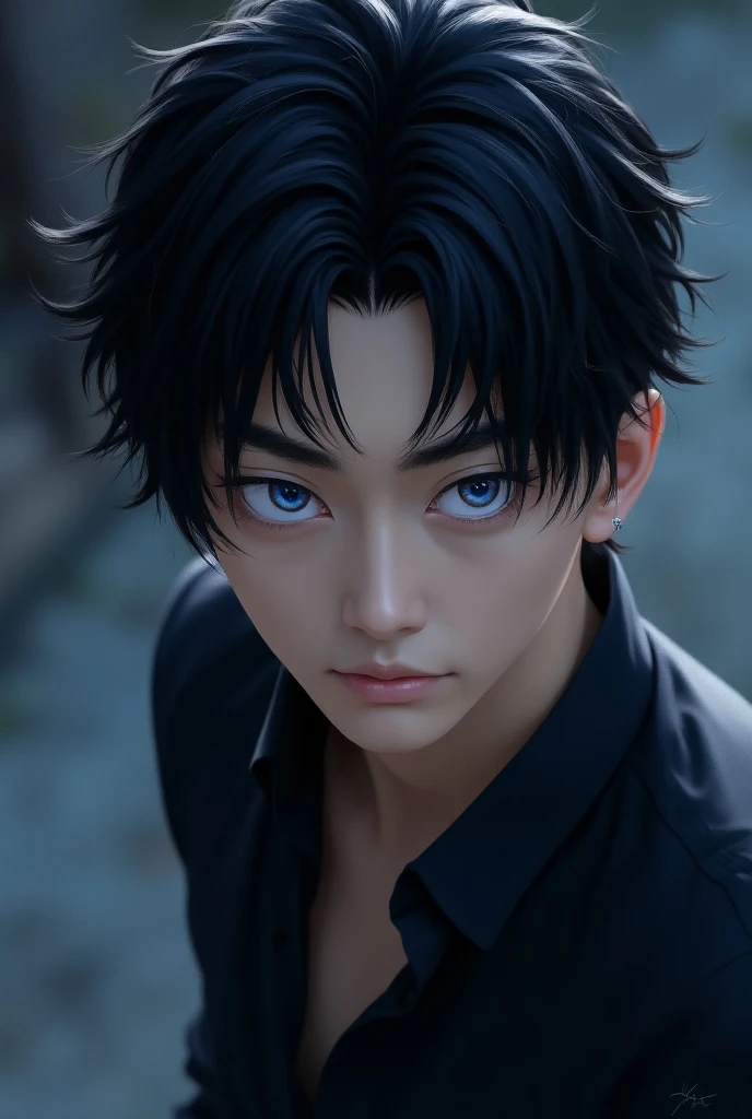 Gojo Satoru has bright blue eyes with a beautiful physique and medium ...