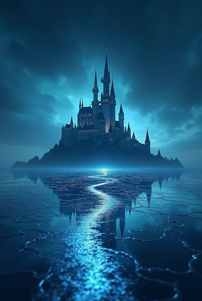 A castel approaching a Synthetic Horizon Mirage, where the line between ...