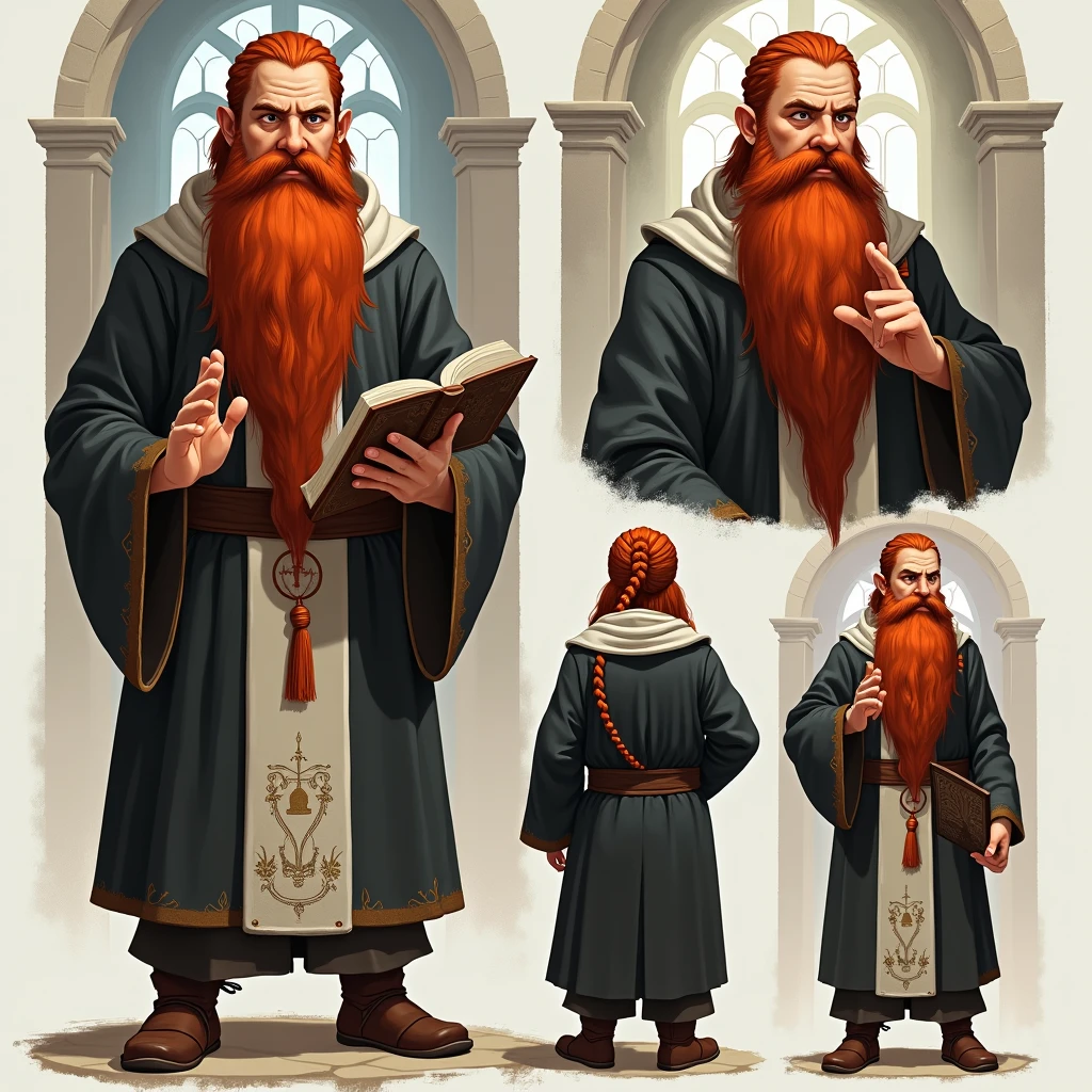 Full body, several poses of the same character, a character sheet ...