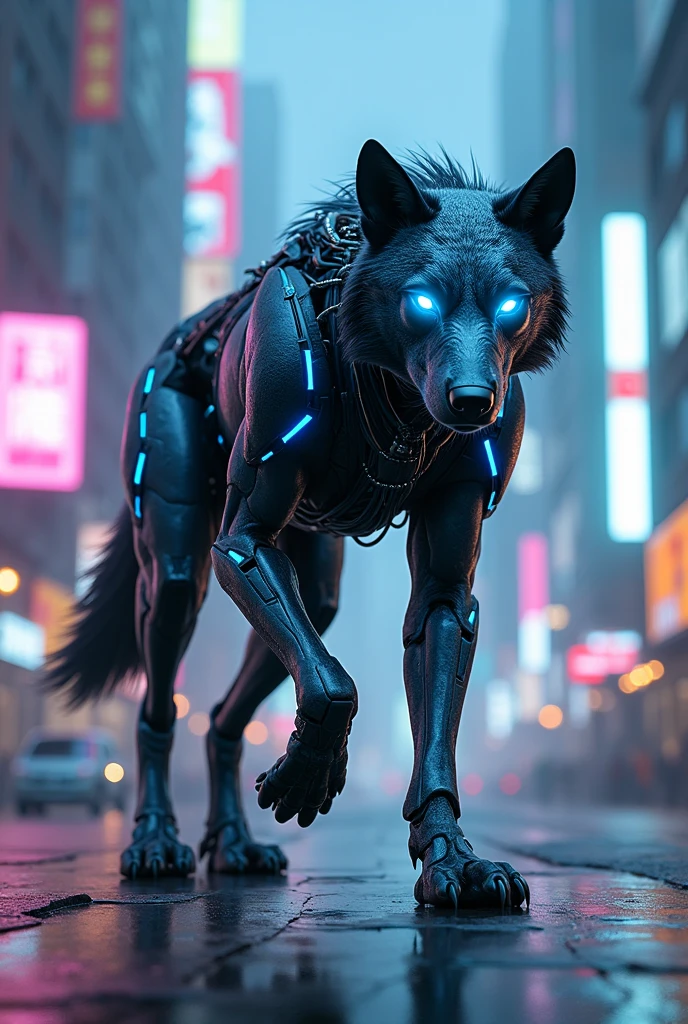 Cyber wolf - SeaArt AI