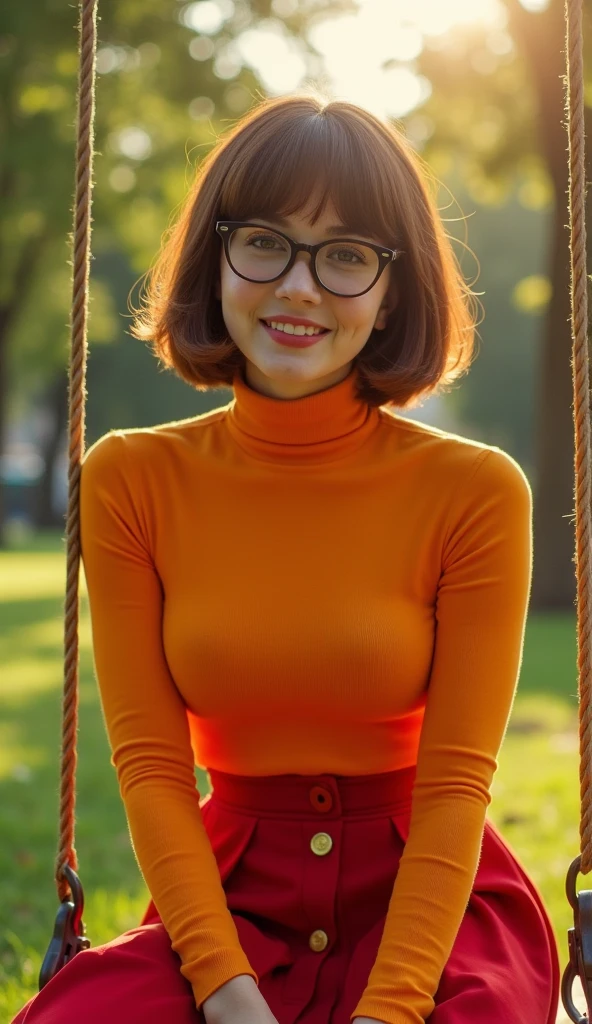 Portrait of young Teenage Velma Dinkley , wholesome, looks like the ...