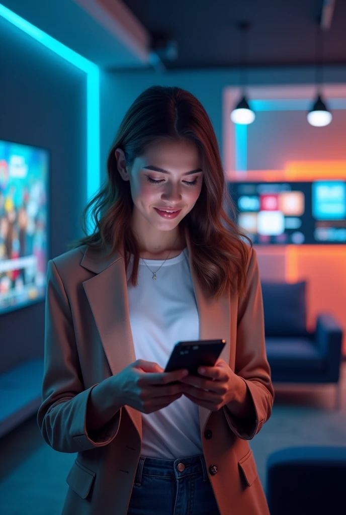 I wanted to create an advertising image to sell IPTV for cell phones ...