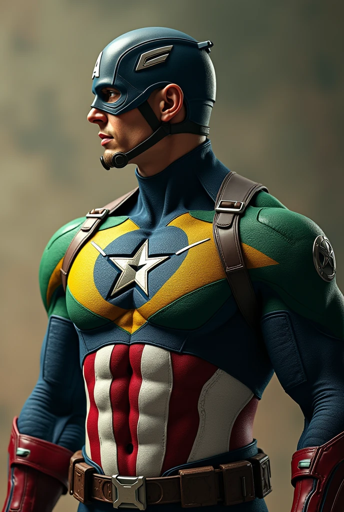 Create an image of Captain America original but with the colors of ...