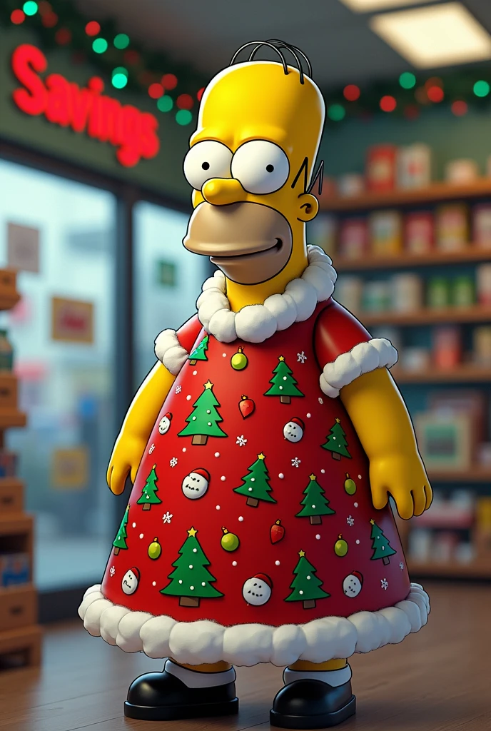 Homer Christmas dress may the background be a store that has the name ...