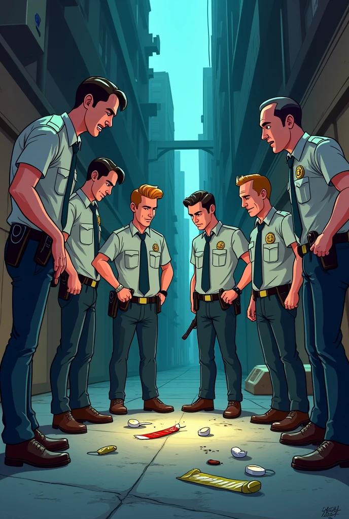 Realistic cartoon crime scene - SeaArt AI