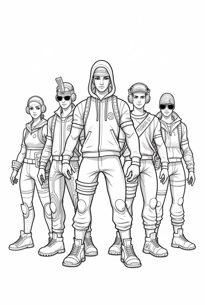 Line art of fortnite game characters - SeaArt AI