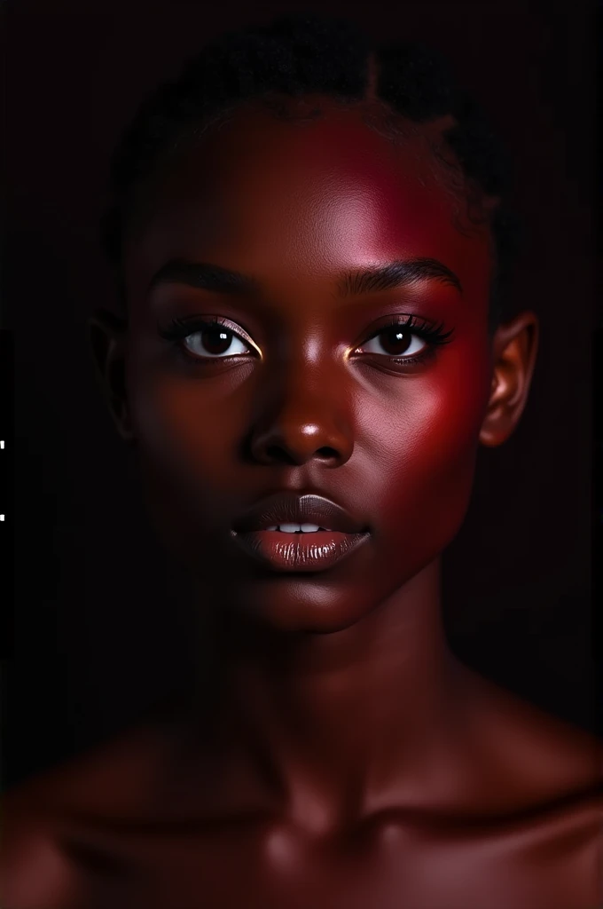 Creates a burgundy contour tint image on dark brown skin - SeaArt AI