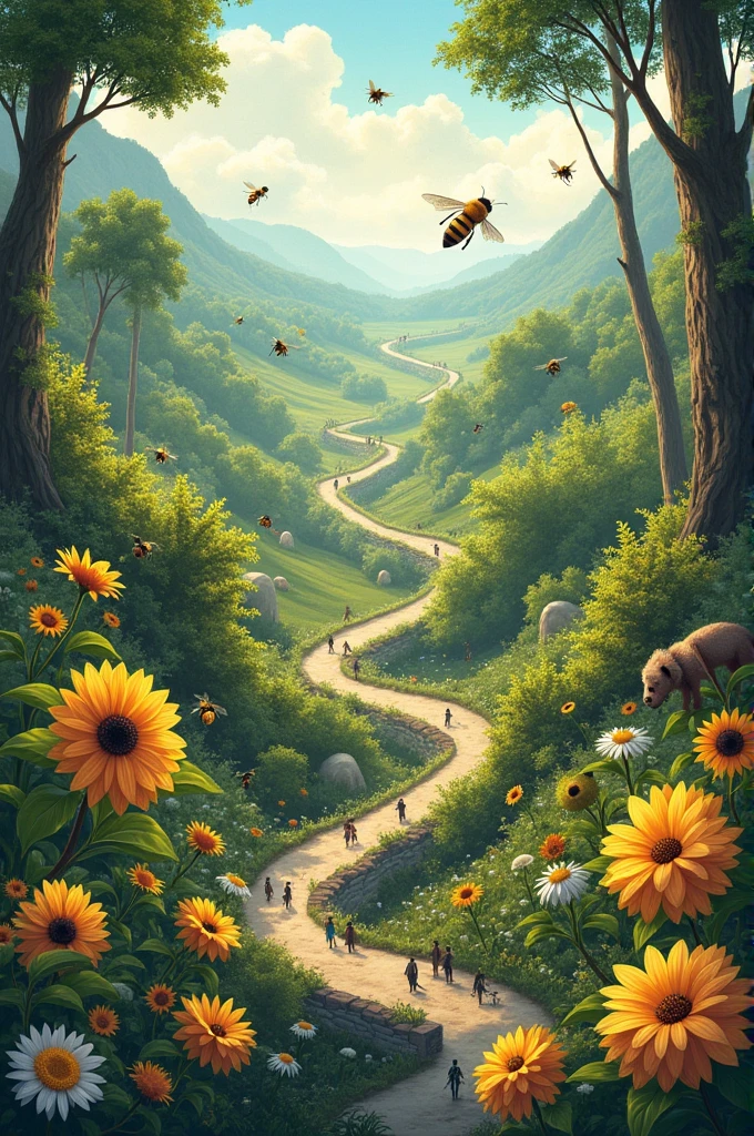 Timeline with the evolution of bee populations and their effect on the ...