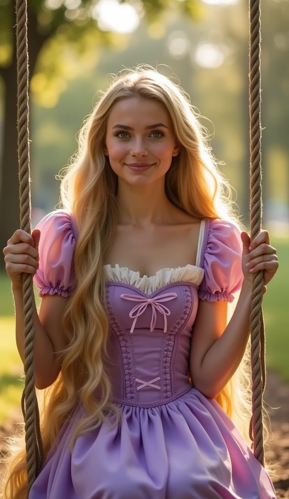 Portrait of slim young Teenage Rapunzel, wholesome, looks like the girl ...