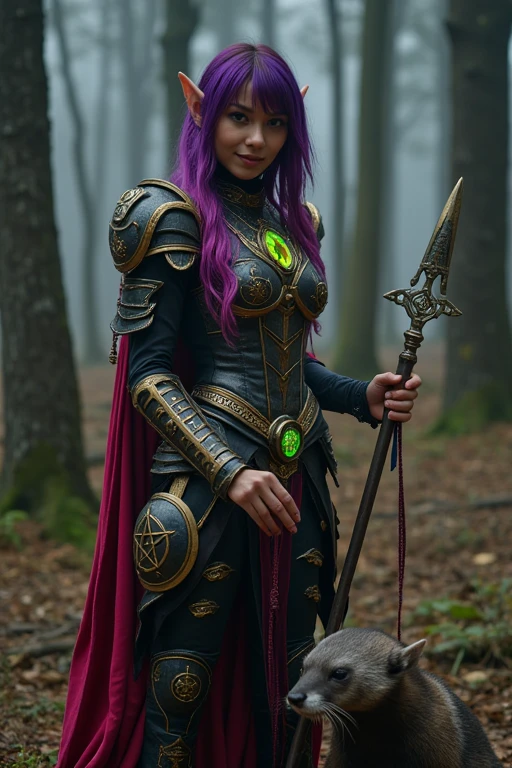 A very beautiful dark elf girl, very dark skin tone texture - SeaArt AI