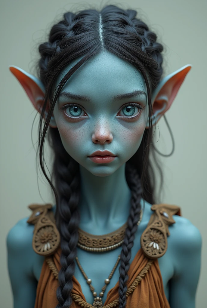 ( bluish-gray skin all over the body)A young woman with a bluish ...