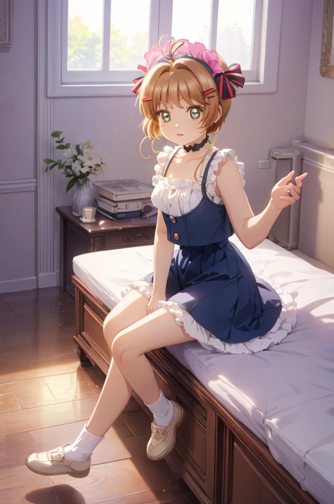 A beautiful lolita girl sitting in a room next to a window, anime girl ...