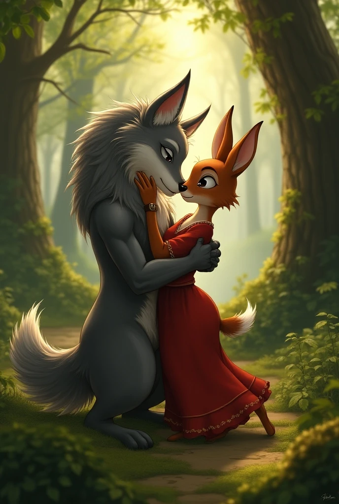 Legoshi Wolf kissing Rouis - SeaArt AI