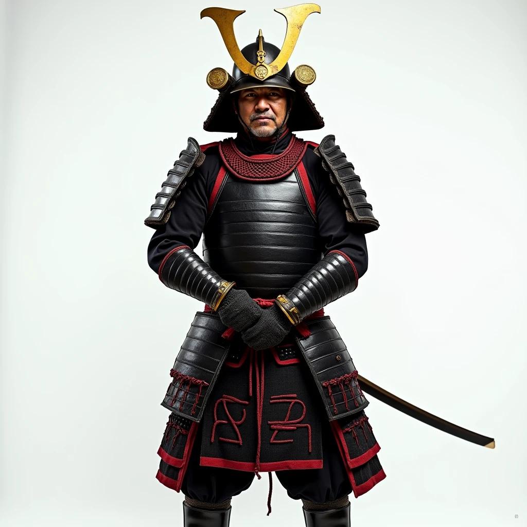 Arafed samurai in full armor with a sword and helmet - SeaArt AI