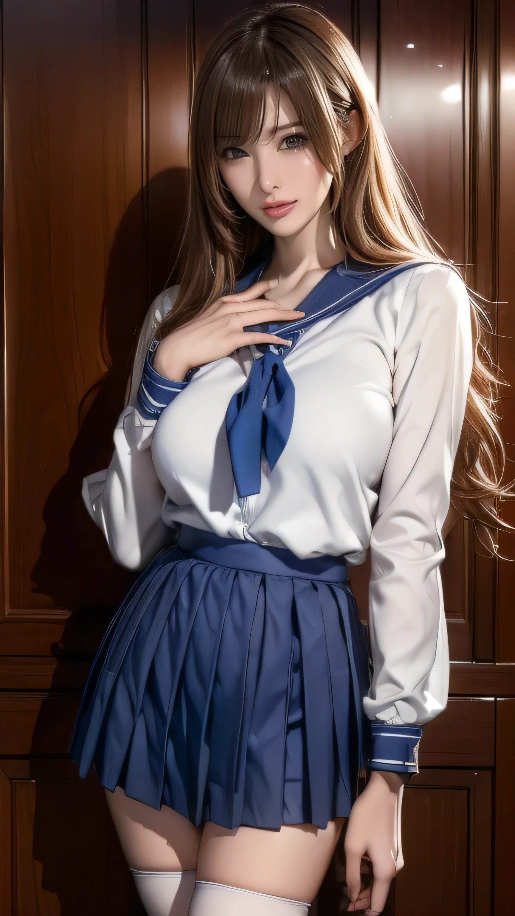 Arafed woman in a sailor uniform posing for a picture - SeaArt AI