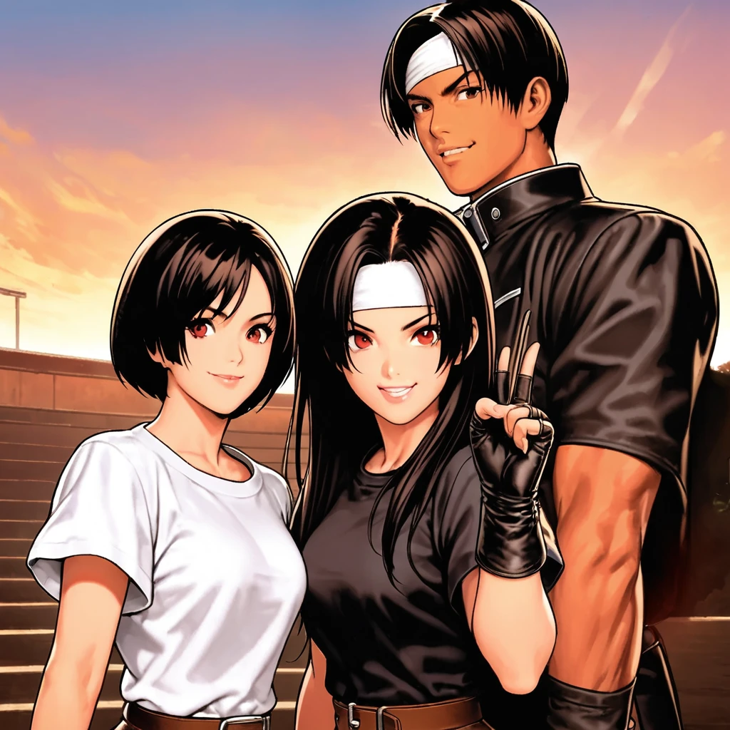 スタジアムの前で写真を撮るアニメキャラ, キング・オブ・ファイターズ , KoF Style , , High Definition ...