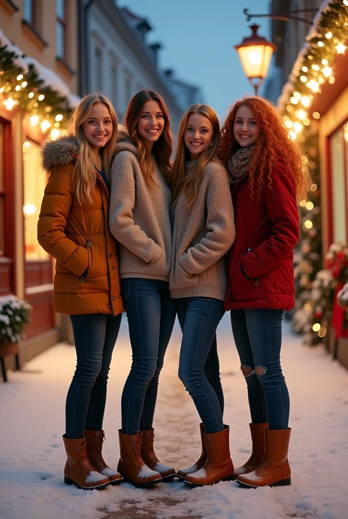 Four very cute and sexy young European sister girls, various ages ...