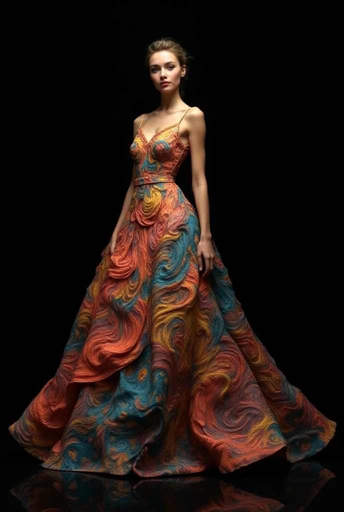 Model in a gorgeous dress and accessories inspired by the artistic ...