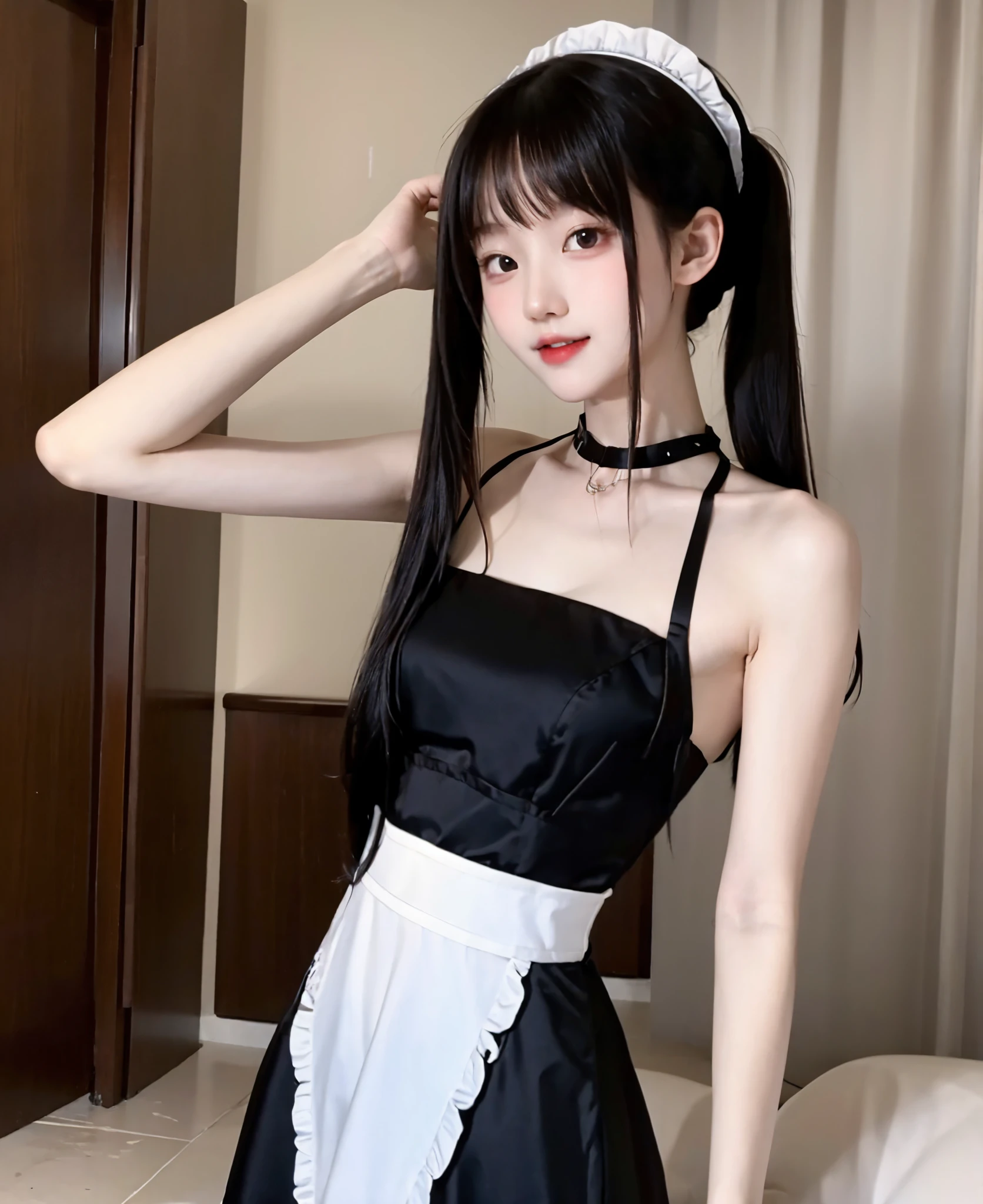 Maid,cute pretty girl,masterpiece,high definition,4k,8k,16k,pony tail ...