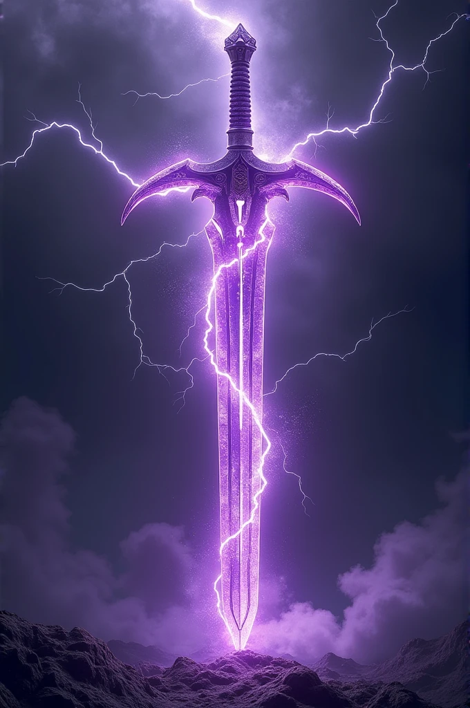 Purple Thunder written in sword with danger lightning effect in sword ...