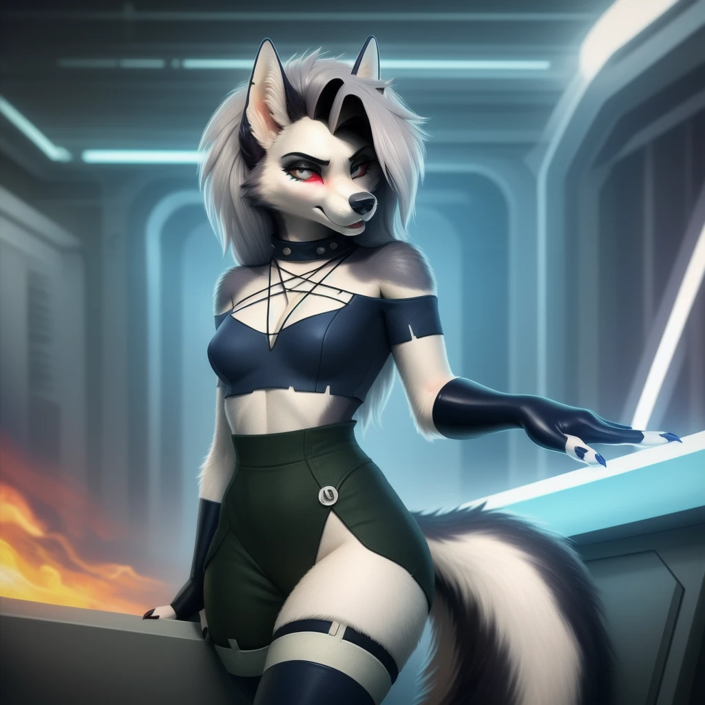 (masterpiece:1.2, best quality), 1lady, Loona Hellhound, solo - SeaArt AI