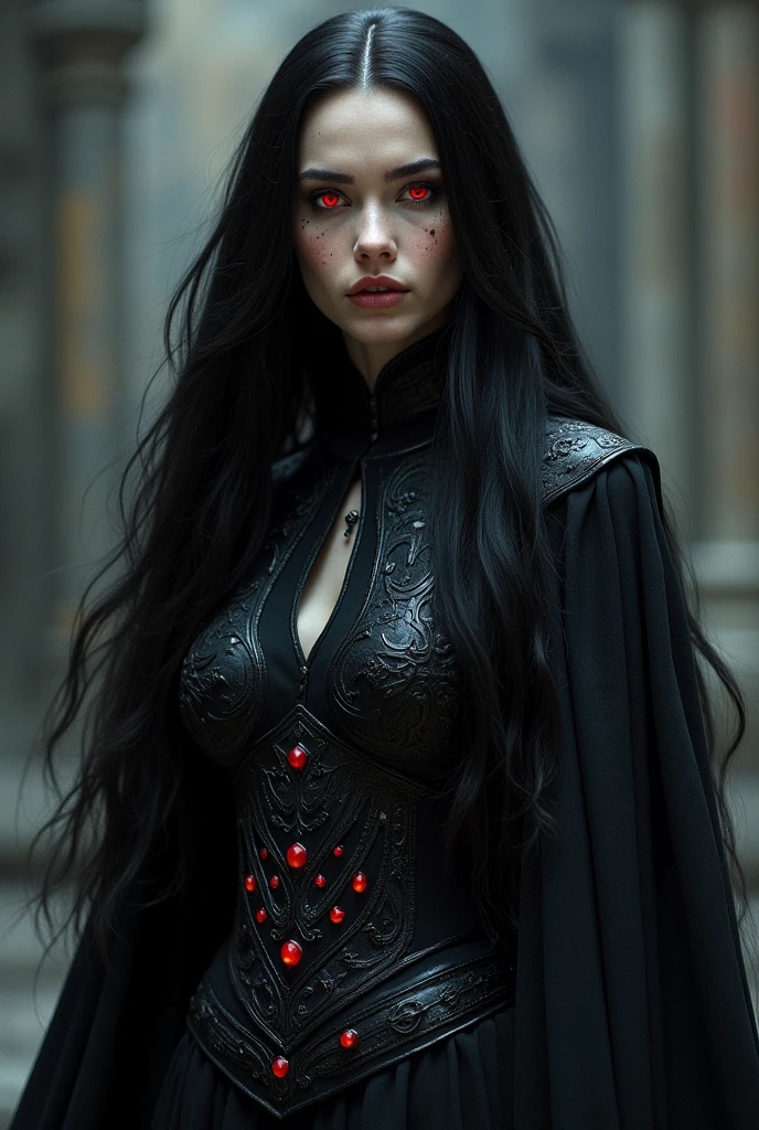 Sauron female black hair Red eyes dangerous the image comes to life of ...