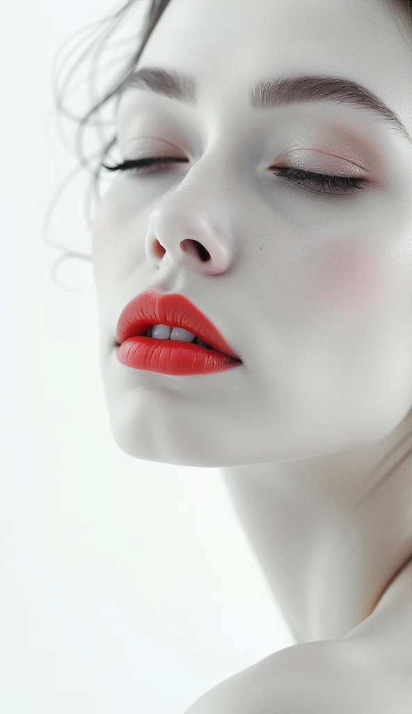 A captivating minimalist portrait of a shy and attractive woman - SeaArt AI