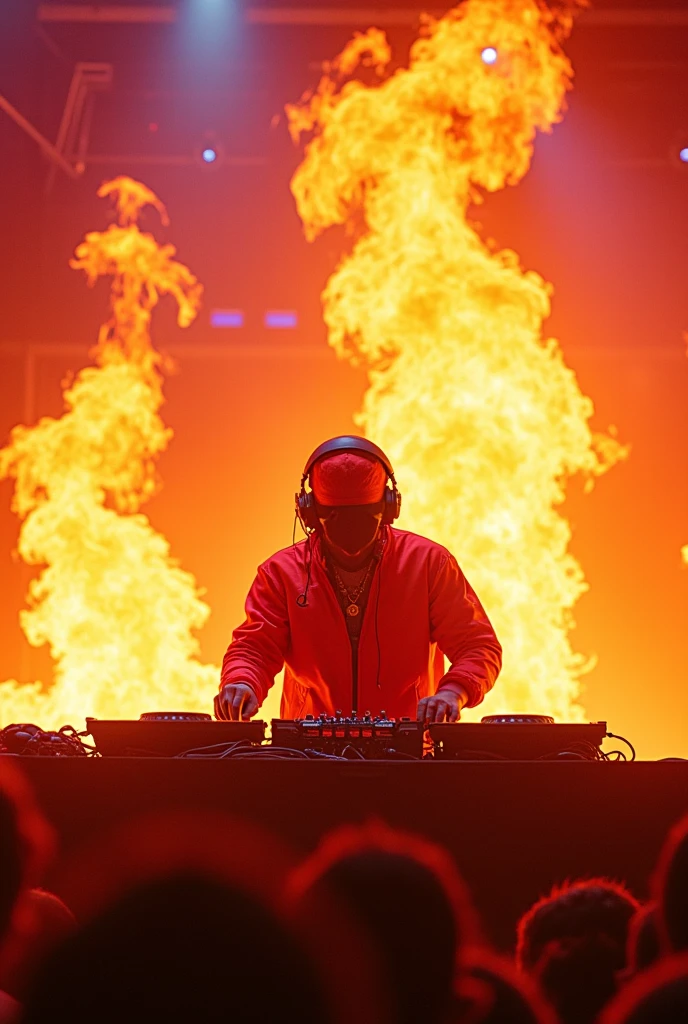Dj on fire - SeaArt AI