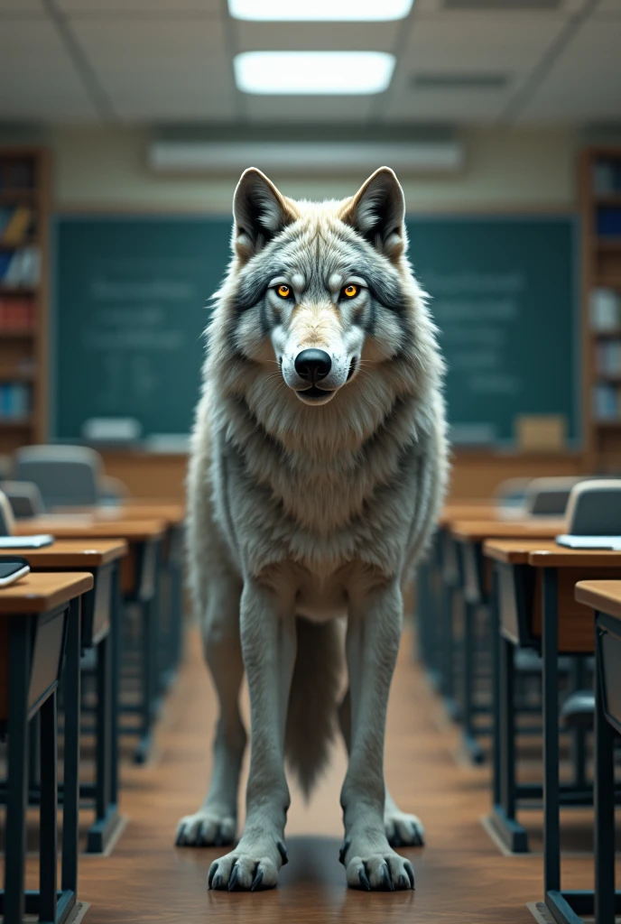 Wolf in a classroom - SeaArt AI