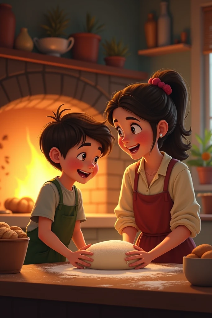 Tom and his mother can be seen in the kitchen, laughing and baking ...