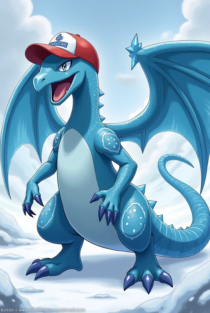 Create an ice-like Pokémon with incredible pain , with blue eyes - SeaArt AI