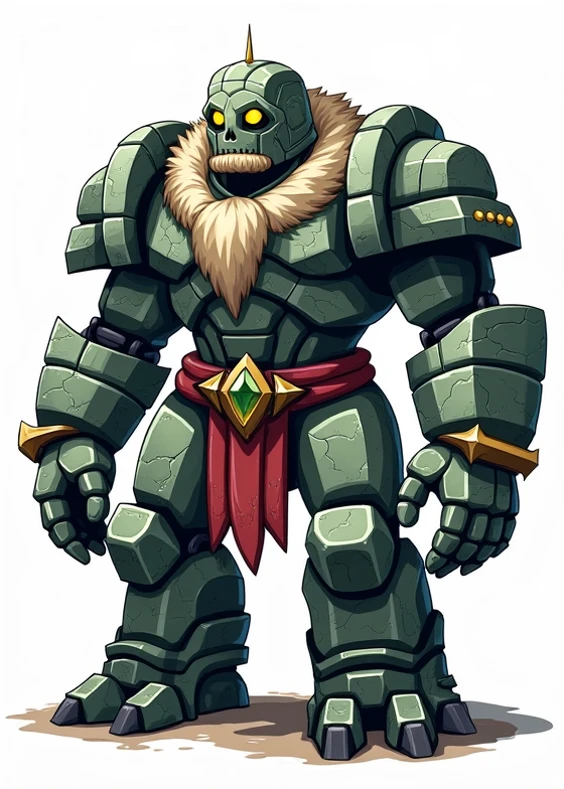 Stone golem, tall, strong, onyx eyes, armored, made of stone - SeaArt AI