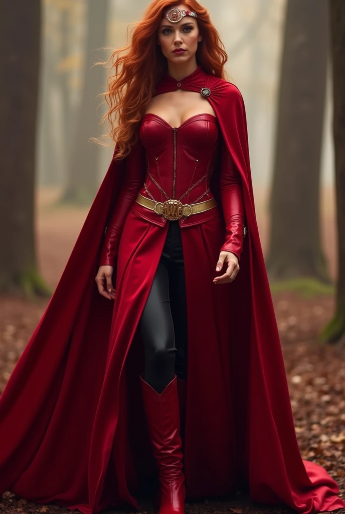 Wanda Maximoff clothing A red corset : Covers from the neck to the feet ...