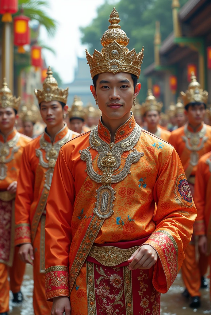 Men's rich Songkran costume - SeaArt AI