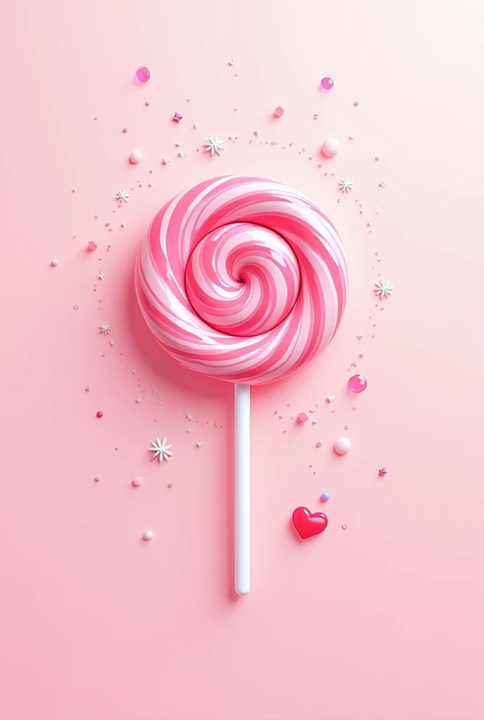"Design a vibrant lollipop illustration with a pink and white swirl ...