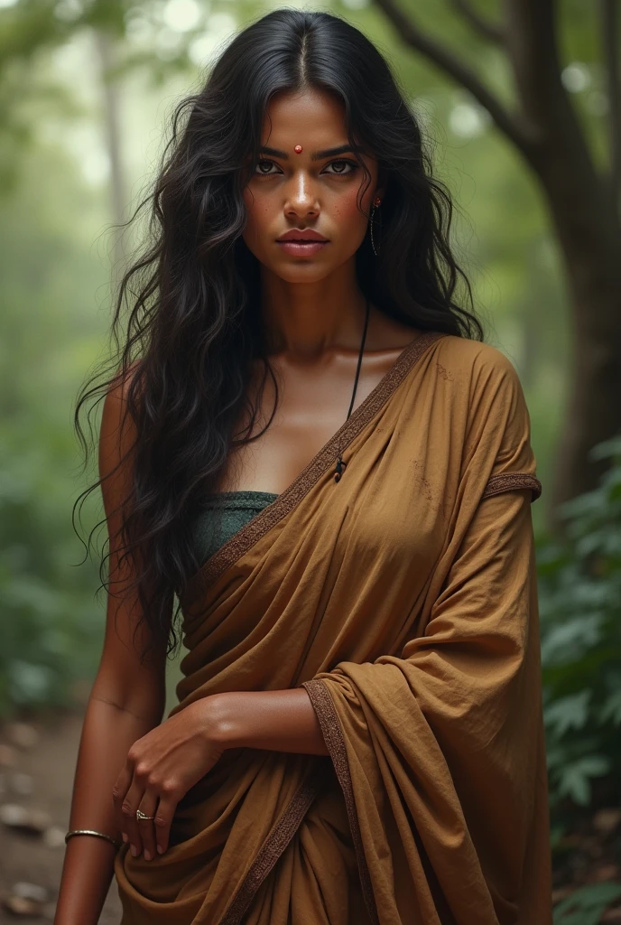 (photorealism:1.2), beautiful Indian woman, wearing loose off - SeaArt AI