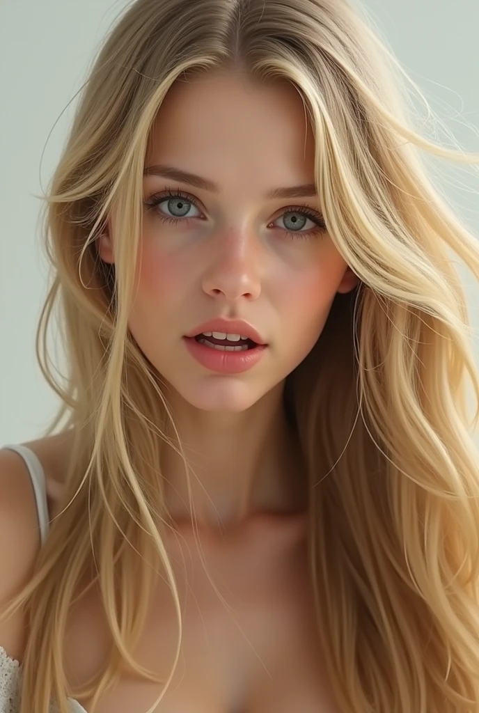 Gender 1 , long hair, Looking at the viewer, open mouth, Blonde hair - SeaArt AI
