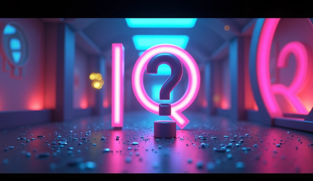 Make a animated qustion mark and iq and quiz bannel background for my ...