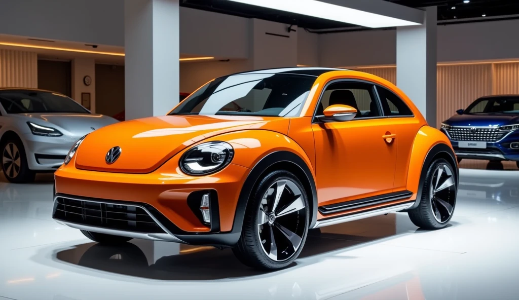 2025 Volkswagen beetle in showroom with cars in background colour ...